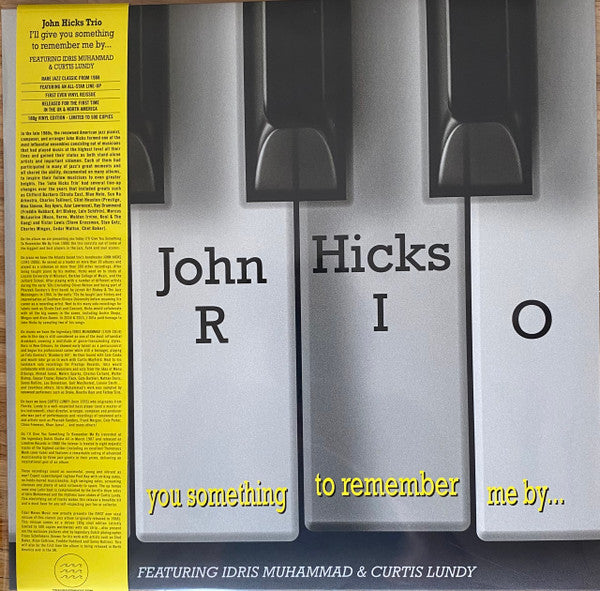 I'll Give You Something To Remember Me By... - John Hicks Trio (1LP Vi ...